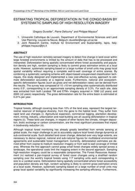 Pdf Estimating Tropical Deforestation In The Congo Basin By