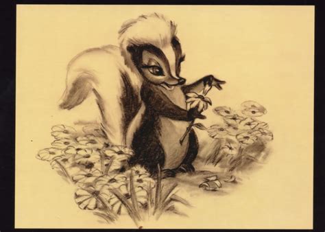 Chipmunk Squirrel In Bambi Sketch Storyboard Film Painting Postcard
