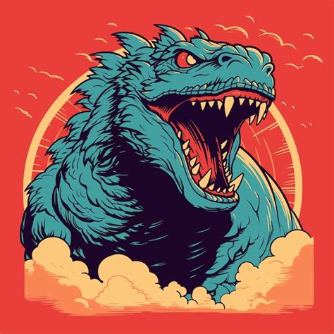 Premium Vector Vector The City Beneath Godzilla Feet Bears Witness To