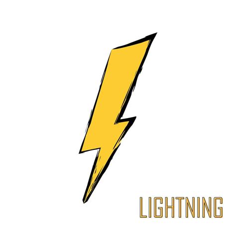 Lightning Bolt Symbol Logo Cartoon Style Isolated Vector Illustration
