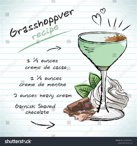 Grasshopper Cocktail Vector Sketch Hand Drawn Stock Vector Royalty Free 2239678911 Shutterstock