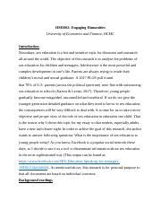 Sex Education Research Docx Hm Engaging Humanities University Of Economics And Finance