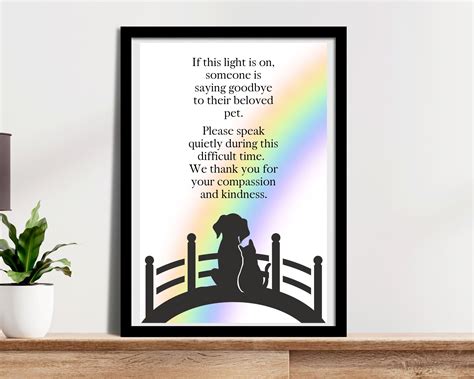 Rainbow Bridge Euthanasia Sign Digital Veterinary Clinic Euthanasia