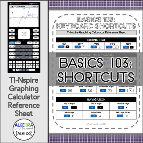 ti nspire graphing calculator reference sheets shortcuts basics 10