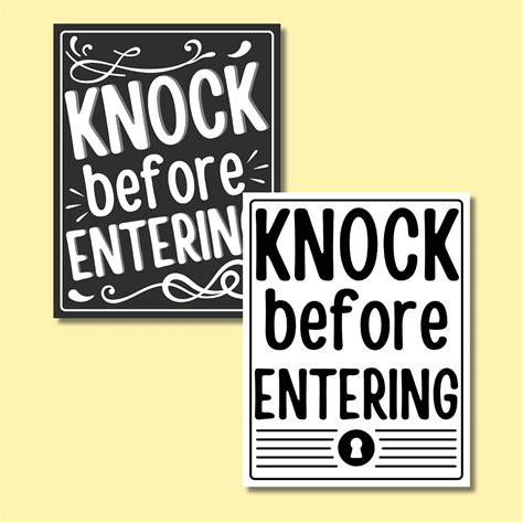 Knock Before Entering Printable Sign Free Pdf