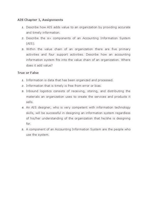 ais chapter 1 assignments pdf