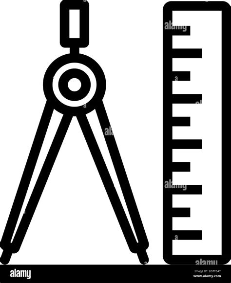 Icon Of Compasses And Scale Stock Vector Image And Art Alamy