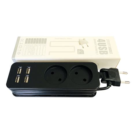 Portable Stop Kontak Travel Usb Port Kabel Meter Strip Daya Eu Kc Soket Desktop