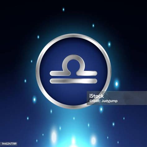 점성술 조디악 천칭 자리 기호는 밝은 은색으로 주위에 있습니다 점성술 조디악 표지판의 빛나는 컬렉션 빛나는 밝은 조명 별 빛나는