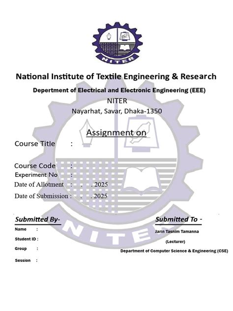 Cse Lab Report Cover Page 02 Pdf