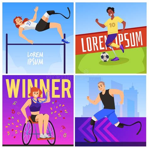 People With Disabilities Woman In Wheelchair Blind Man Stock Vector