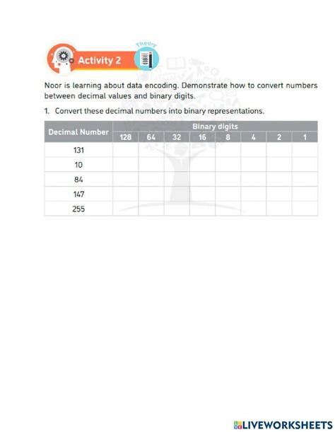Binary Numbers Online Exercise For Live Worksheets