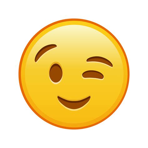 Winking Face Large Size Of Yellow Emoji Smile 14438838 Vector Art At