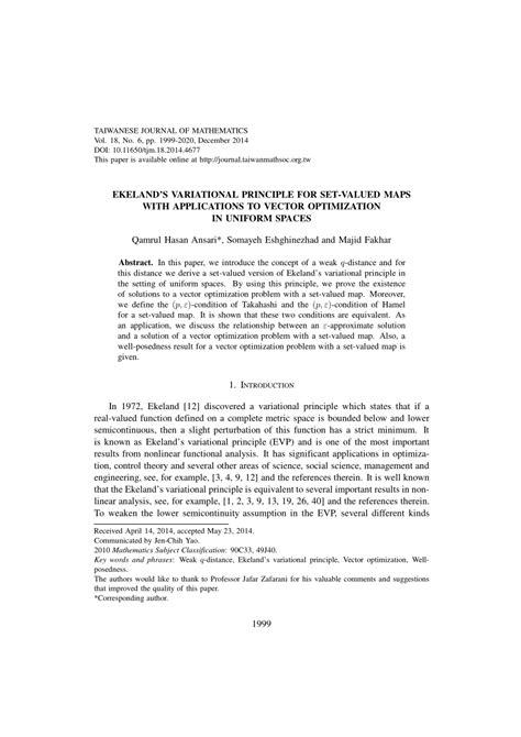 Pdf Ekelands Variational Principle For Set Valued Maps With