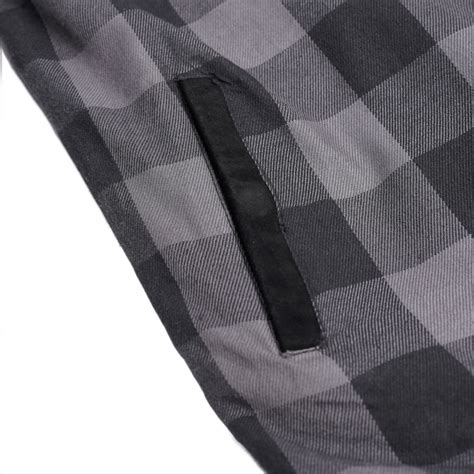 Gray Thread Mens Motorcycle Flannel Shirt