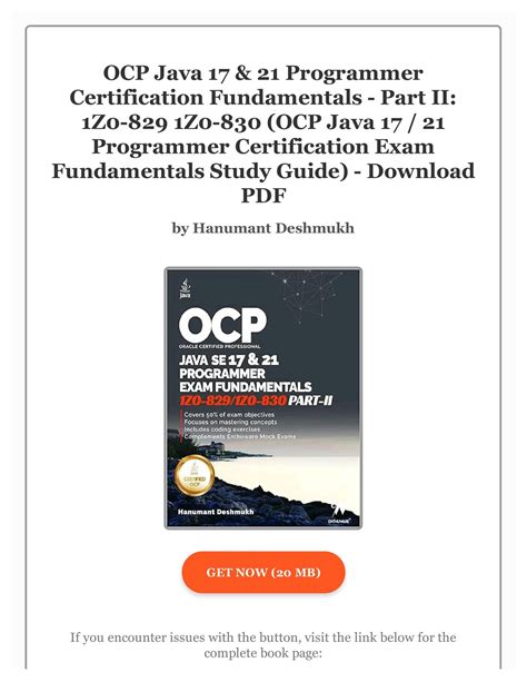pdf download ocp java 17 and 21 programmer certification fundamentals part ii 1z0 829 1z0 830