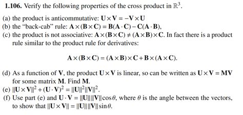 Solved Verify The Following Properties Of The Cross Chegg