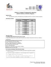 Machine Problem Docx CS L Computer Programming Laboratory Machine Problem Modular