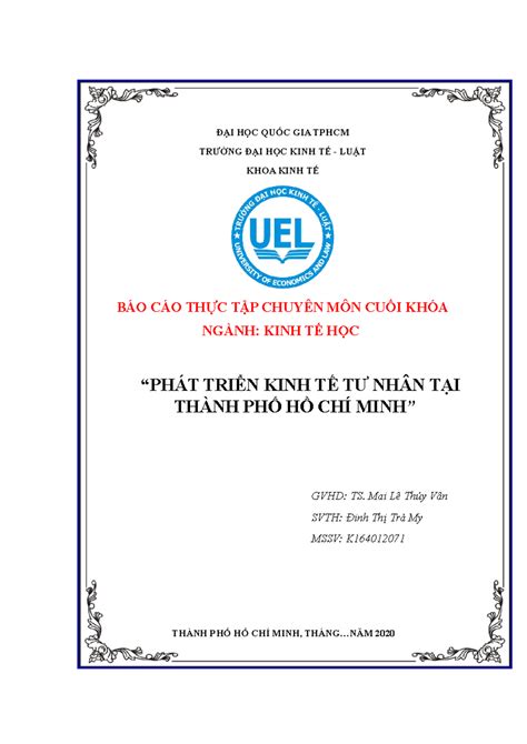 BCTT De Cuong Dinh Thi Tra My K ĐẠI HỌC QUỐC GIA TPHCM TRƯỜNG ĐẠI HỌC KINH TẾ LUẬT