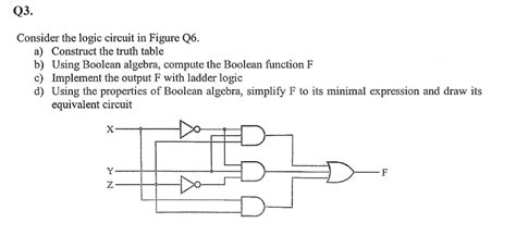 Solved Q3 Consider The Logic Circuit In Figure Q6 A Construct The
