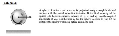 Solved Problem 3 A Sphere Of Radius R And Mass M Is