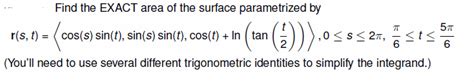 Solved Find The Exact Area Of The Surface Parametrized By