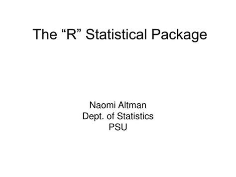 PPT The R Statistical Package PowerPoint Presentation Free Download ID