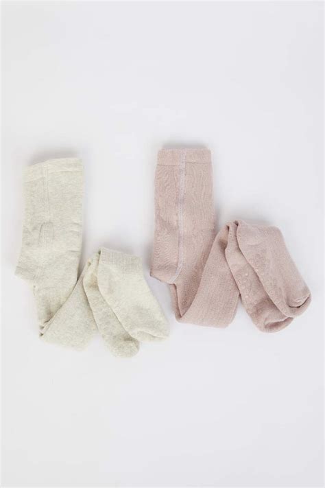 Doux Petite Fille Lot De 2 Collants En Coton Sans Couture Pour Bébé