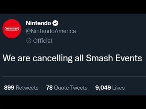 Nintendo cancels super smash bros community tournaments : r/videos
