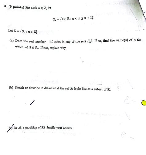 Solved 3 9 Points For Each N Z Let Sn I R N Chegg Com
