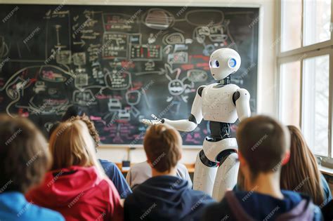 Premium Photo Robot Is Teaching Student Class Ai Generated