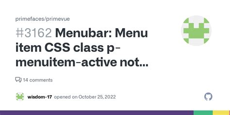 Menubar Menu Item CSS Class P Menuitem Active Not Being Applied In Primevue V Issue