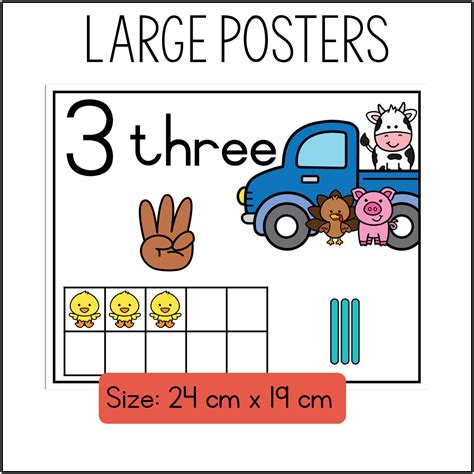 Farm Number Posters 0 20 Ten Frames Colouring Book Kinderkampus
