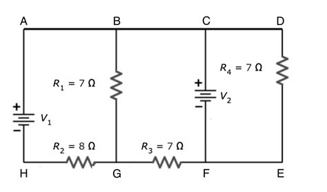 Problem In The Circuit Shown V1 13 V And V2 4 V A Determine Three