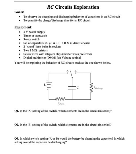 Solved RC Circuits Exploration Goals To Observe The Chegg Com