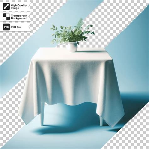 Premium PSD PSD A Table With A White Tablecloth On Transparent Background