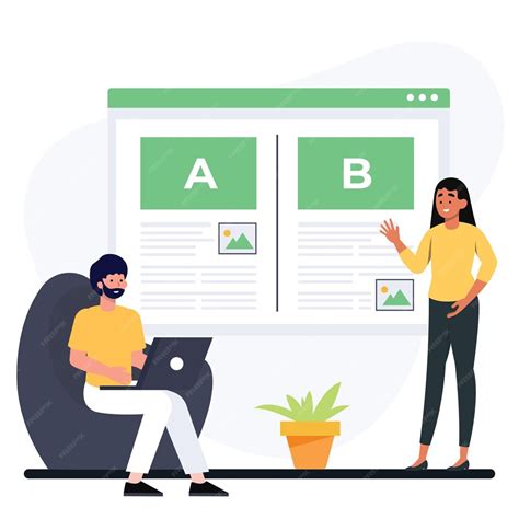 premium vector website ab testing concept with people