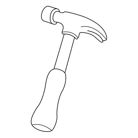 Premium Vector Hammer Outline Vector On White Background