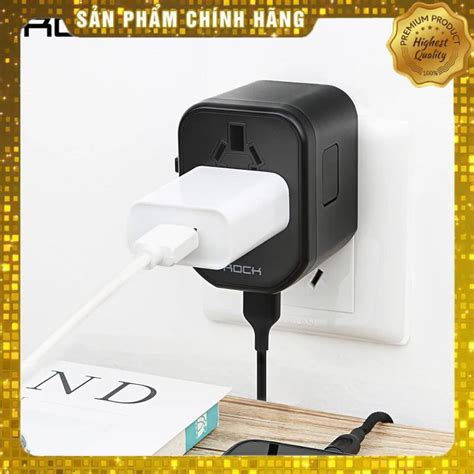 Mua Adapter Cóc Củ Sạc Nhanh Du Lịch 3 4a đa Năng Hiệu Rock
