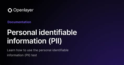 Personal Identifiable Information Pii Openlayer