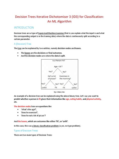decision trees iterative dichotomiser 3 id3 for classification an ml