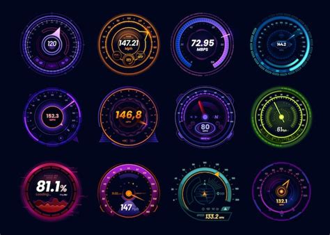 Premium Vector Car Speedometer Gauge Internet Speed Test Dials