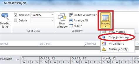 How To Record A Macro In Project 2010