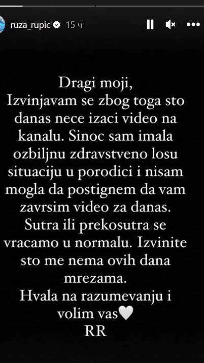 RuŽa RupiĆ Se PovlaČi Sa DruŠtvenih MreŽa Objavila Potresnu Objavu I
