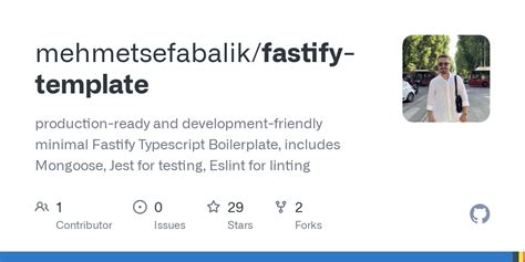 Github Mehmetsefabalik Fastify Template Production Ready And Development Friendly Minimal