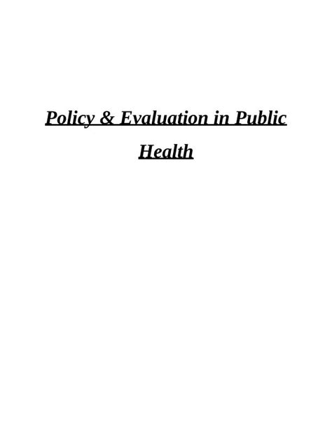 Policy And Evaluation In Public Health For Type 2 Diabetes Prevention In The Uk