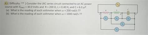 Solved Difficulty Consider The LRC Series Circuit Chegg