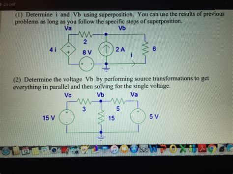 solved determine i and vb using superposition you can use