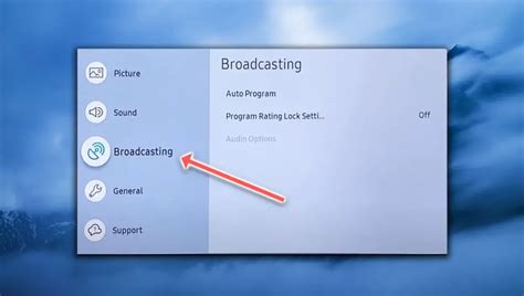 samsung tv broadcasting function not available greyed out