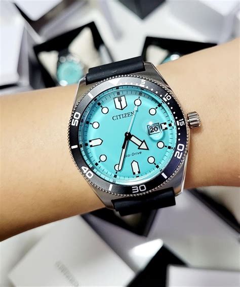 Citizen Aw1760 14x Teal Color Watch Mens Fashion Watches